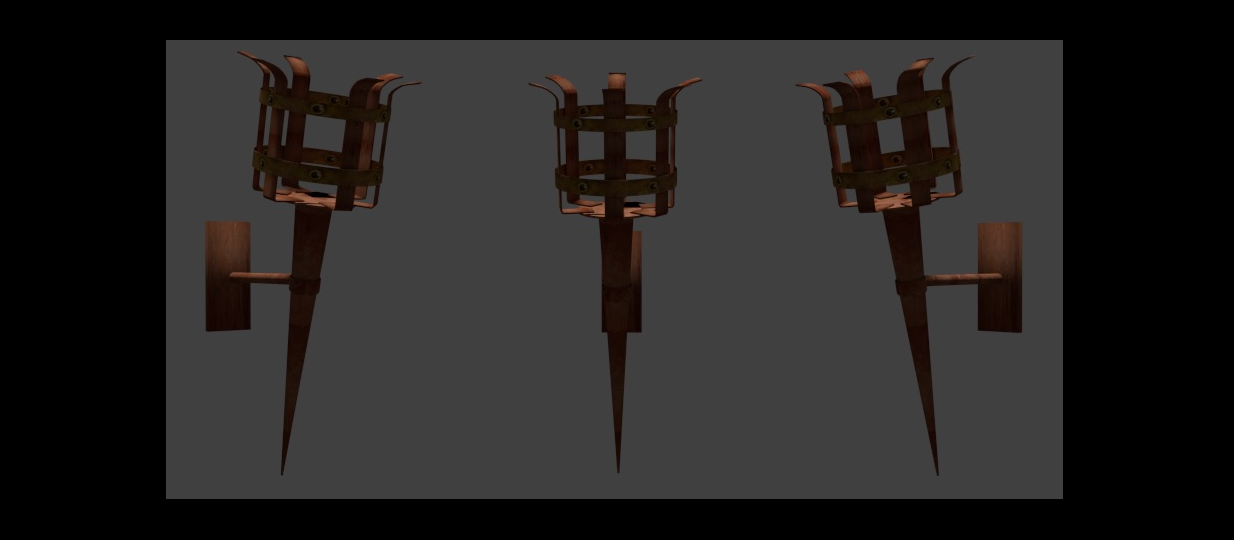 Medieval style wall torch - Blender 3D Models : Blender 3D Models